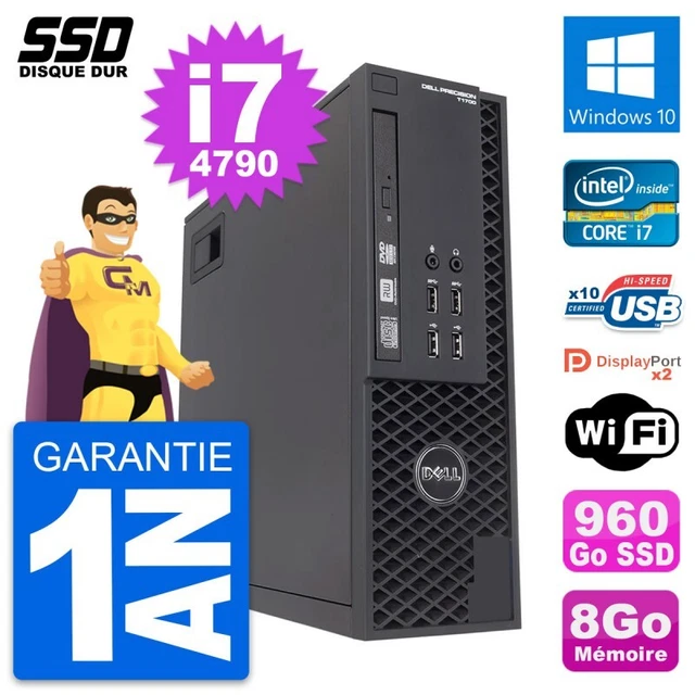 PC DELL PRECISION T1700 SFF Intel Core i7-4790 RAM 8Go SSD 960Go ...
