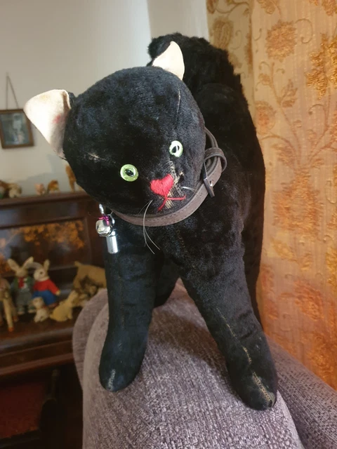 VINTAGE HERMANN LARGE black cat 37cm tall £73.50 - PicClick UK