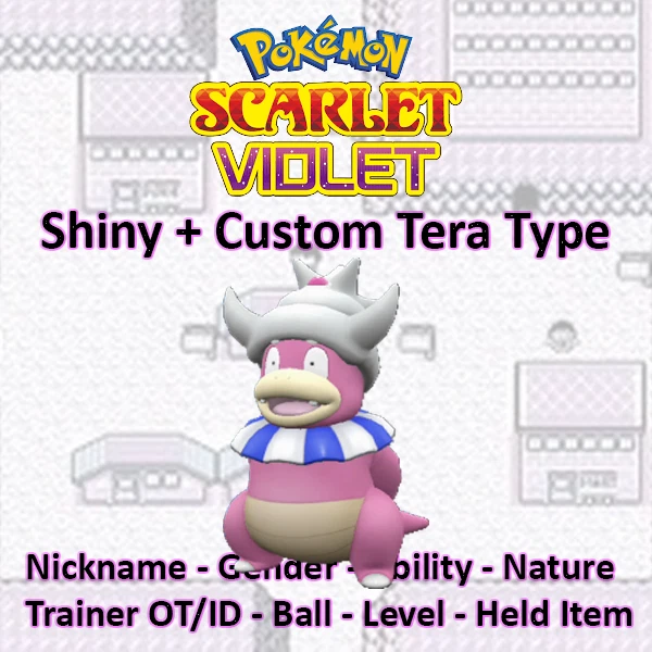 SLOWKING SHINY CUSTOM TERA 6IV & EV Trained Pokemon Scarlet/Violet ...