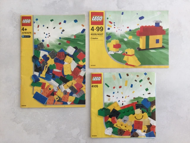 LEGO VINTAGE LOT 3 notices originales creator ref. 4105 + 4026/4027 ...