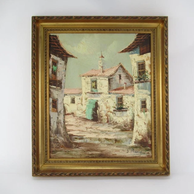 ORIGINAL OIL PAINTING by Spanish Artist Juan Pascual "Rural Village ...