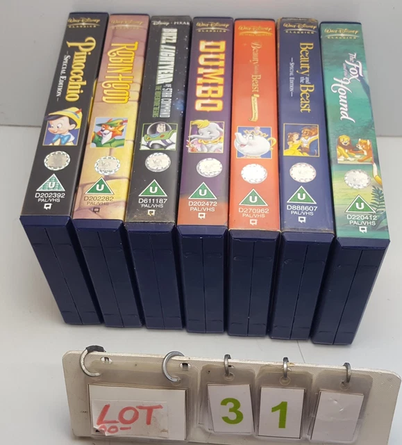 DISNEY VHS VIDEOS Bundle Of 7 - Dumbo Pocchio Robin Hood Beauty And The ...