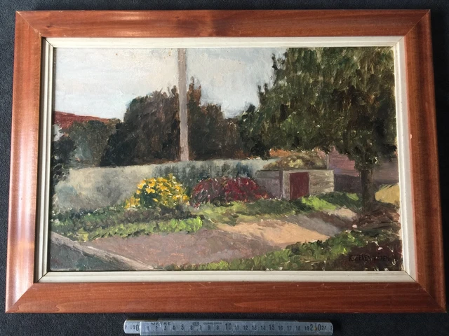 &JARDIN FLAMAND& HUILE sur toile signée ZEVENHUIZEN c 1950 EUR 100,00 - PicClick FR