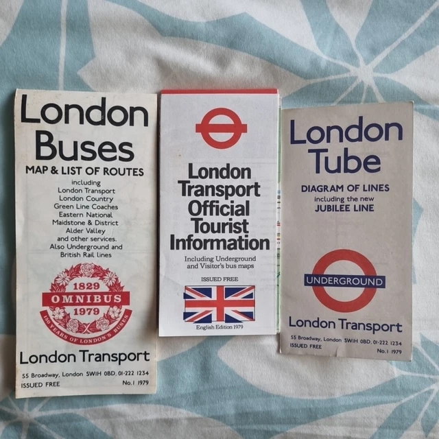 LONDON UNDERGROUND TUBE Map,Tourist Information And Buses Map From 1979 ...