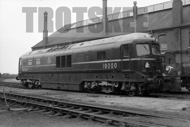 LARGER NEGATIVE BR British Railways Gas Turbine Loco 18000 Swindon 1955 ...