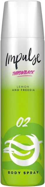 IMPULSE BODY SPRAY Lemon & Fressia Throwback 75ml £5.86 - PicClick UK
