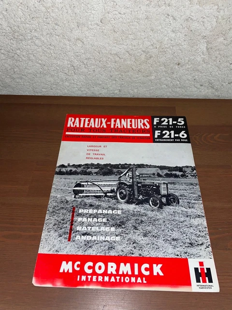 BROCHURE PROSPEKT PROSPECTUS RATEAUX FANEURS MC CORMICK-IH tracteur-someca-fendt EUR 4,99 ...