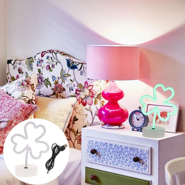 ROOM SHAMROCK DECOR Neon Light LED Neon Light Bedroom Table Lamp £17.99 ...