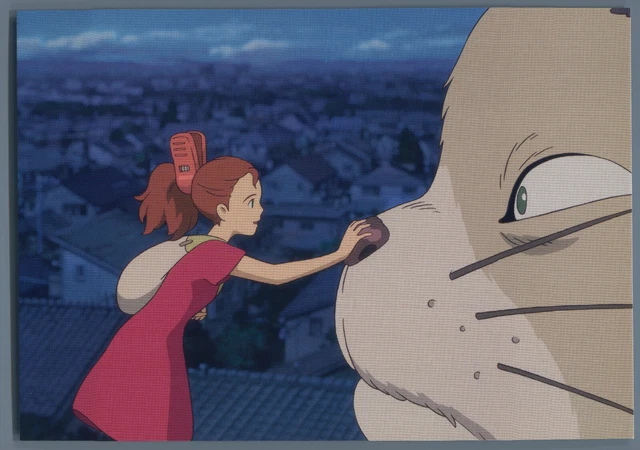 CARTOLINA STUDIO GHIBLI The Secret World of Arrietty Petting Cat Niya ...