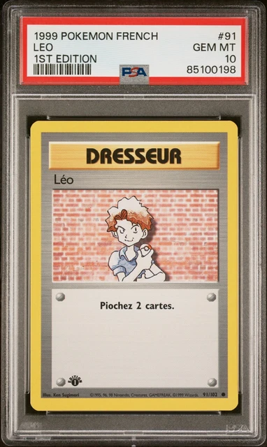 CARTE POKÉMON - Leo 1ere edition - 91/102 - Set de base - PSA 10 EUR ...