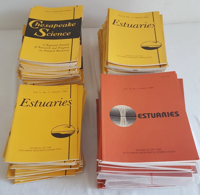 LOT DE 100 Éditions Estuaries & Chesapeake Science Journals ~1963-1992 ...
