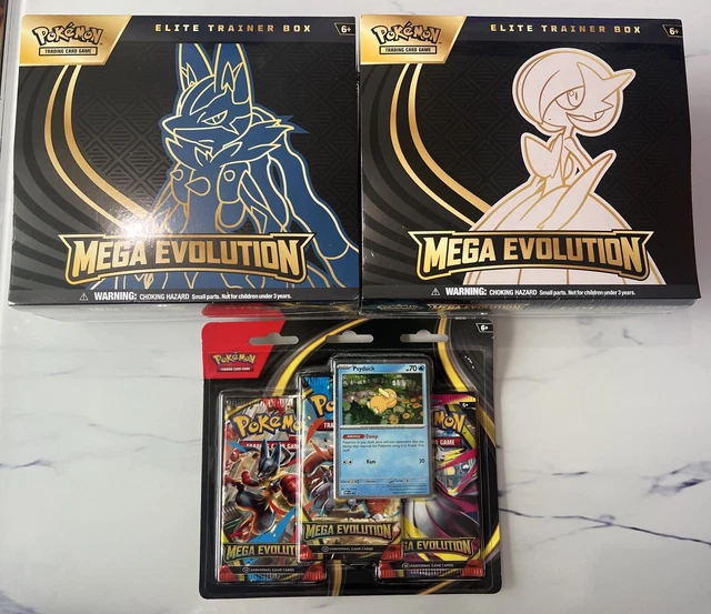 POKÉMON TCG MEGA Evolutions Gardevoir Lucario Psyduck Triple Elite ...