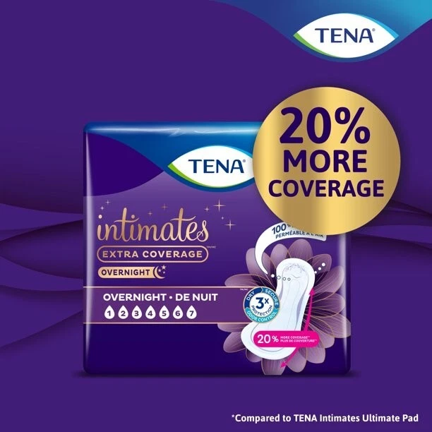 TENA INTIMATES EXTRA Coverage Overnight Incontinence Pads 28 Count EUR ...