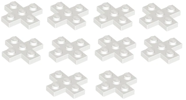 LEGO CITY 10 White Cross Building Plates 3x3 Plate, Modified 3x3 Cross ...