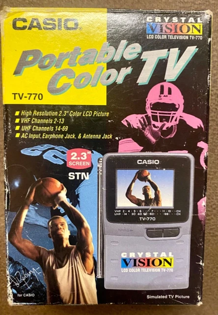 VINTAGE CASIO TV-770 Crystal Vision Portable LCD Color Pocket Mini ...