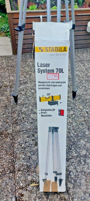 STABILA LASER SYSTEM 70L Dreibein-Stativ mit Laser-Wasserwaage u. Umlenkprisma EUR 40,00 ...