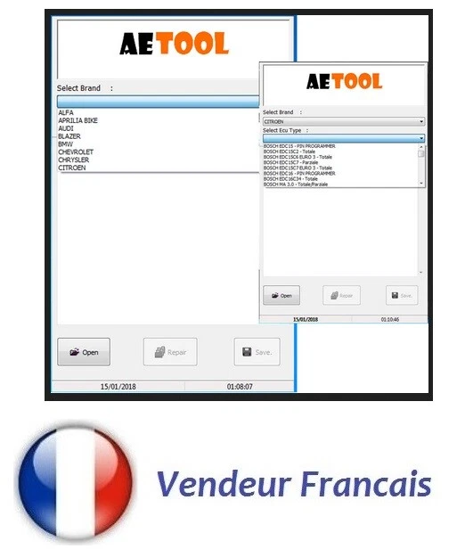 AETOOL V1.3 (FOR ECU decoding) turn off the IMMO function, virginize ...