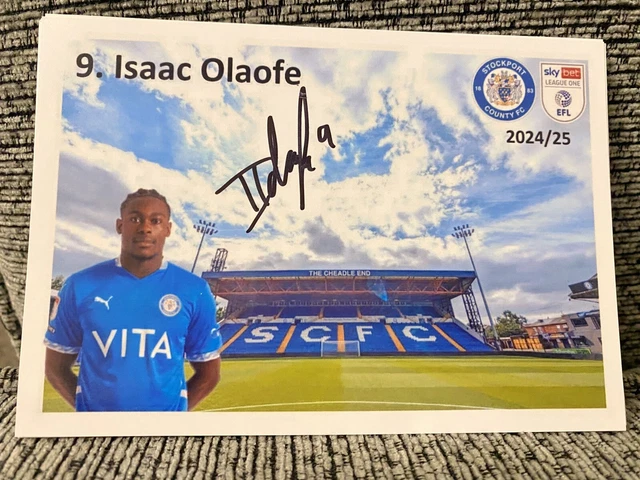 ISAAC OLAOFE STOCKPORT County Football Club 2024/25 6x4 Signed Photo £1 ...