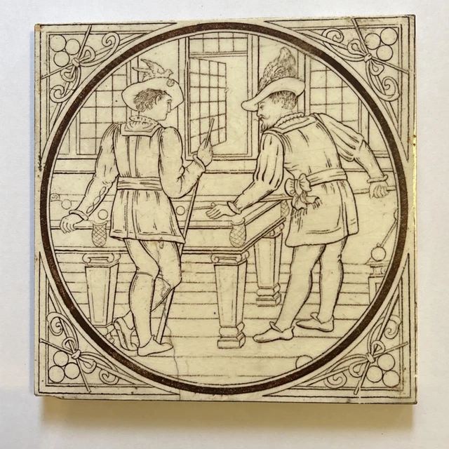 19THC MALKIN EDGE & Co 'Sporting Series' Tile - Billiards - John Moyr ...