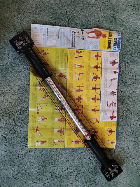VINTAGE BULLWORKER X5 with instruction wall chart - muscle strength £30 ...