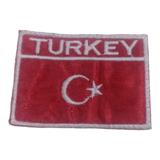 PATCH DRAPEAU TURC rare bordure dinde brodé drapeaux de pays nommés patchs EUR 11,04 - PicClick FR