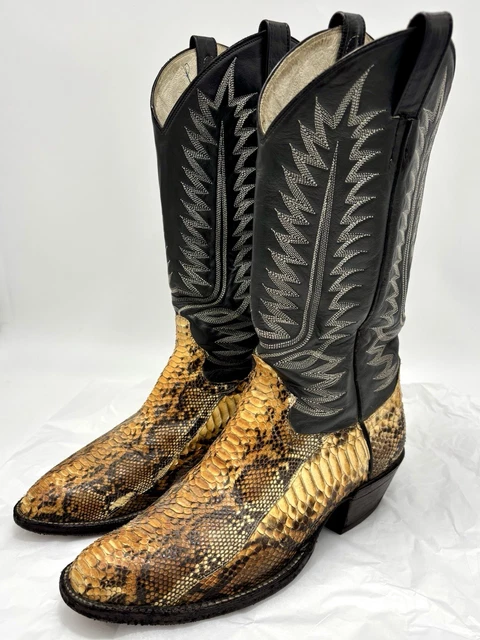 VINTAGE COWTOWN WESTERN Diamondback Rattlesnake Boots Men’s Size 9 D ...