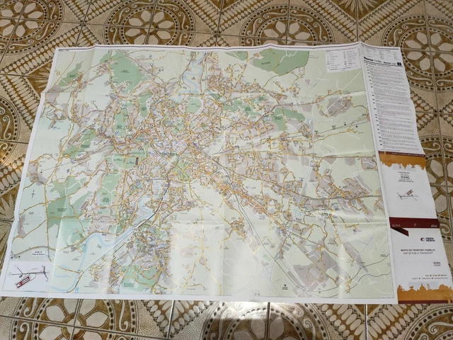 MAPPA ROMA VINTAGE, Trasporto- ATAC Mezzi Pubblici E Dintorni. EUR 5,50 ...