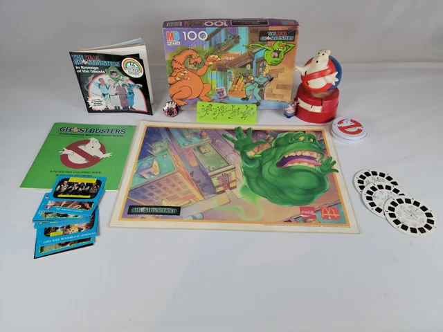 GHOSTBUSTERS LOT OF Goods (Books, Hi-C, Puzzle, Cards, McDonald's, Pin ...