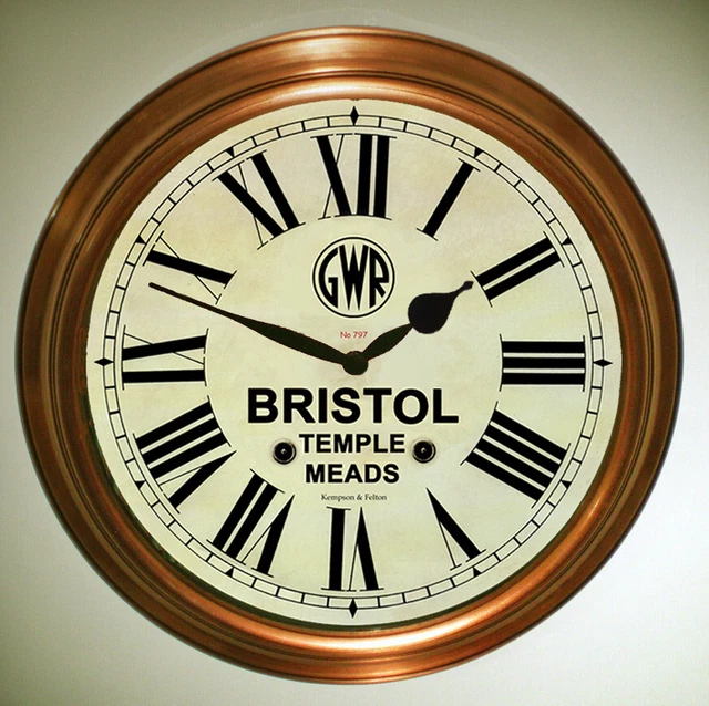 GWR RAILWAY TIME, Victorian Style Station Clock, Bristol Temple Meads ...