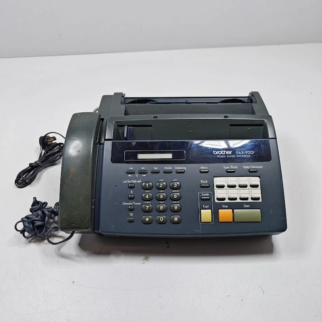 BROTHER FAX-920 PLAIN Paper Facsimile - Untested, Signs of Wear $82.92 ...