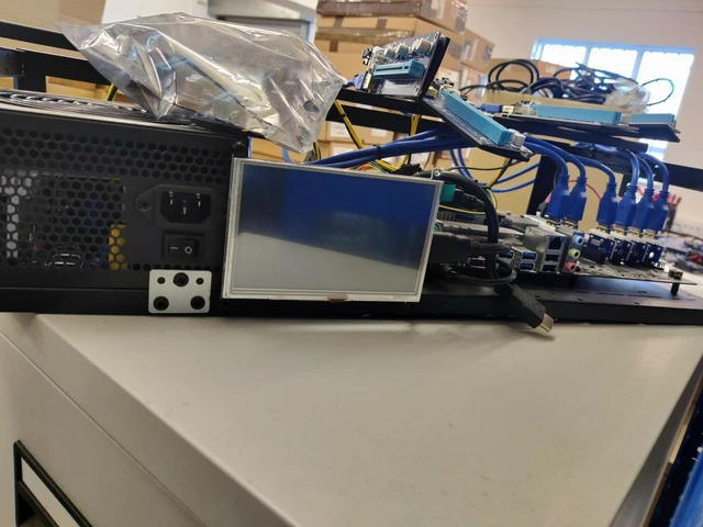 6 GPU MINING Rig, Setup ready to go just add GPU's. with built in LCD ...