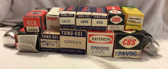 14 VINTAGE TUNG-SOL, RCA, CBS, & MORE TUBES SOME W/ORIGINAL BOXES,1 ...