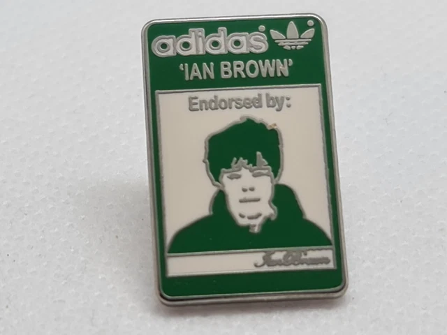 THE STONE ROSES ADIDAS ENDORSED PIN BADGE IAN BROWN MANI MANCHESTER ...