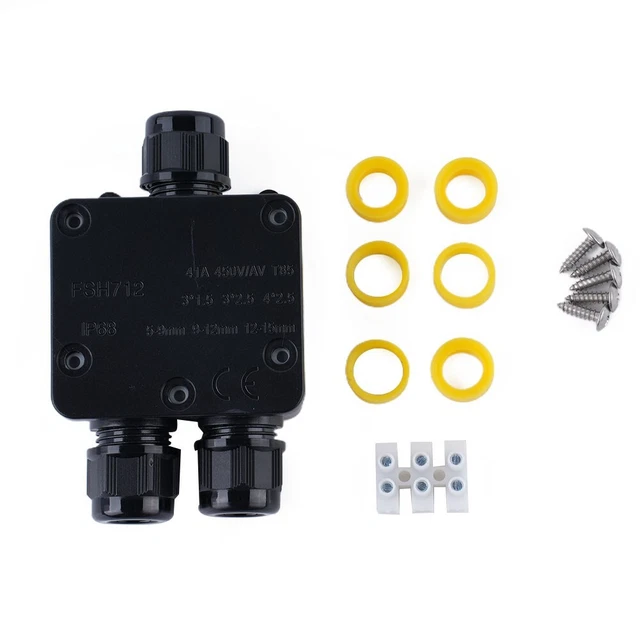 3-WAY IP68 CABLE Connector External Waterproof Electrical Junction-Box ...