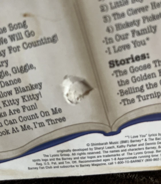 BARNEY CLASSIC COLLECTION It’s Time For Counting VHS Video Actimates ...