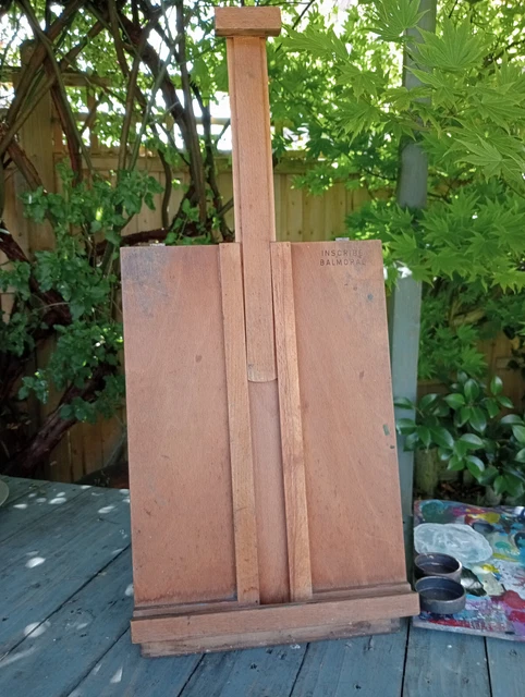 VINTAGE PORTABLE TABLE Top Artist's Easel Metal Compartments + Palette ...