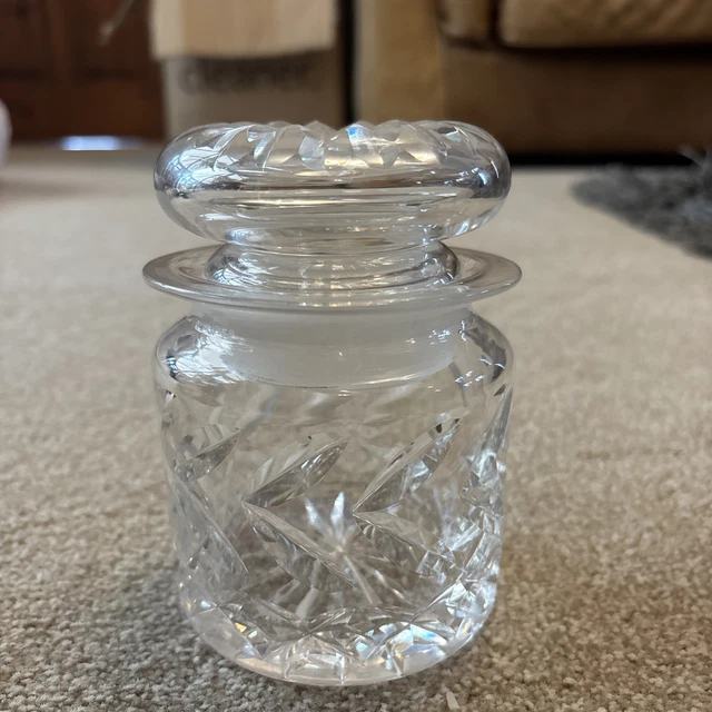 WATERFORD LISMORE CRYSTAL biscuit barrel/cookie jar with lid £17.99 ...