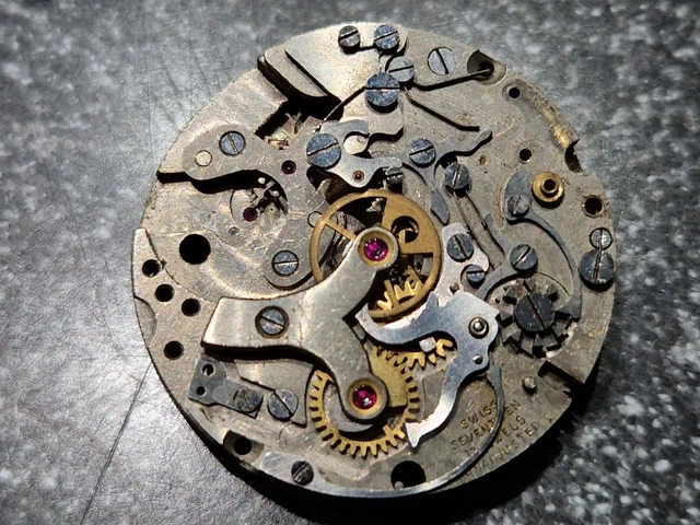 VENUS CAL 170 watch chronograph movement incoplete for parts set £222. ...