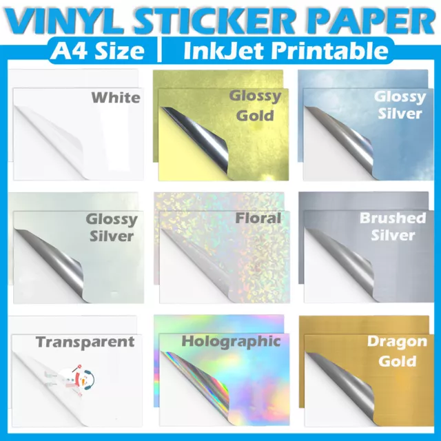 A4 SELF ADHESIVE Sticker Paper White Matte Vinyl Waterproof for Inkjet ...