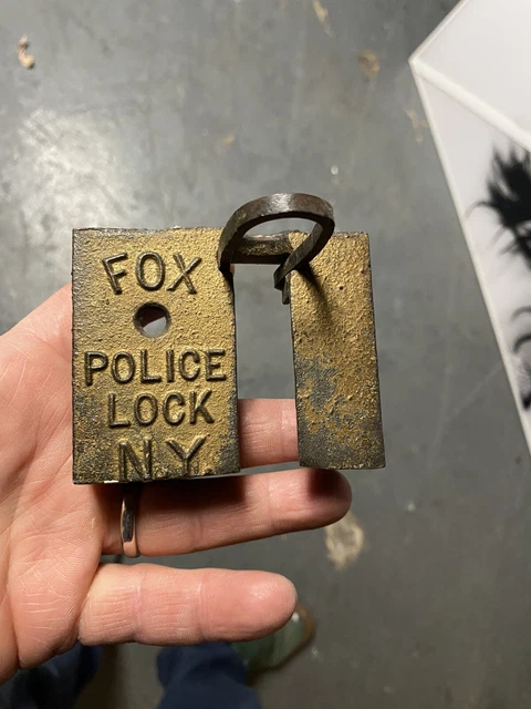 RARE VINTAGE / Antique Fox Police Lock N.Y. Cast Iron Lock Front Plate ...