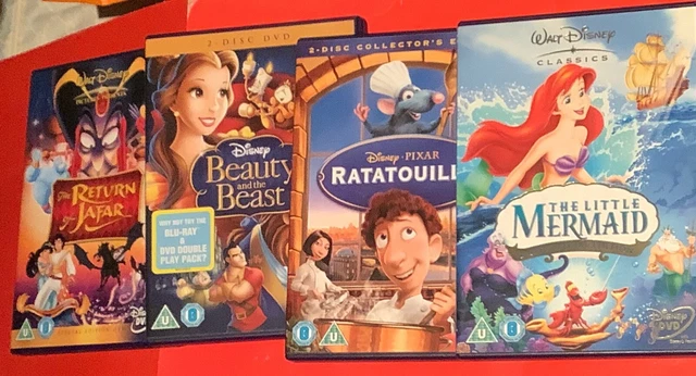 DISNEY 4 DVD Bundle Little Mermaid Beauty& The Beast Ratatouille Return ...