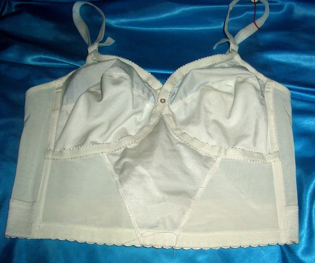 Rare Straightened Vintage Maiden Mold Bodice Long Bra Pin Up Bra 40c