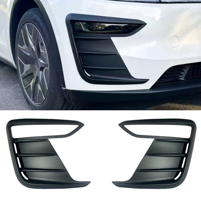 FOR 2025 2026 Tesla Model Y Front Fog Light Lamp Cover Trim Matte ...