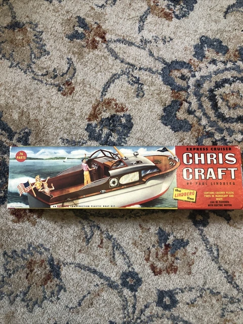 VINTAGE THE LINDBERG Line Express Cruiser Chris Craft Boat Model Kit ...