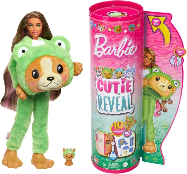 BARBIE CUTIE REVEAL Poupée Costume Chien Grenouille Couleur Changeante Mattel EUR 28,05 ...