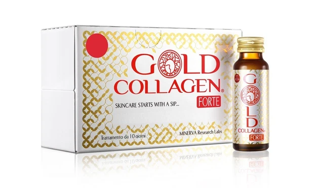 MINERVA GOLD COLLAGEN FORTE Integratore Acido Ialuronico Over 40 Drink ...