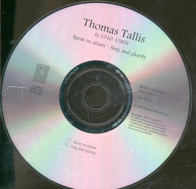 SIGCD047 CHAPELLE DU Roi, Alistair Dixon Thomas Tallis - Spem In Alium ...
