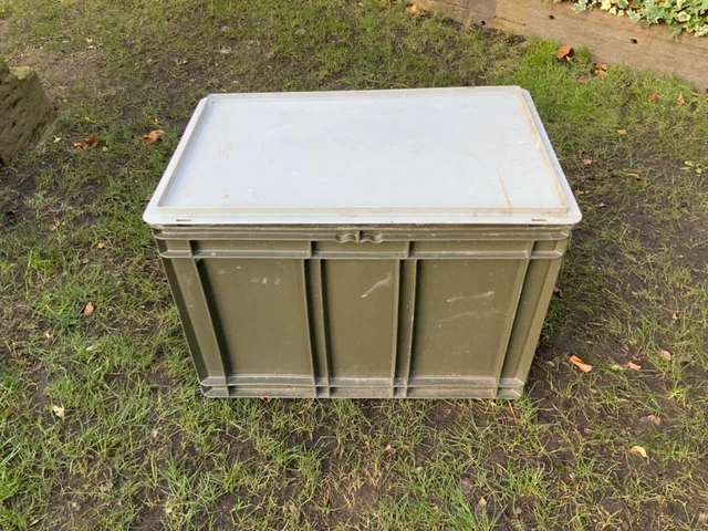 BRITISH ARMY Eurocrate Tough Storage Box Garage Warehouse with LID EUR ...