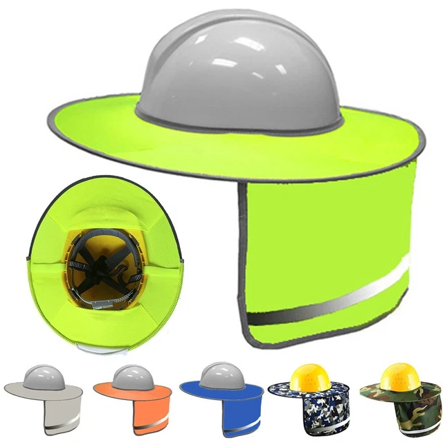 HIGH VISIBILITY SUN Hat with Neck Shield Ideal for Construction and ...