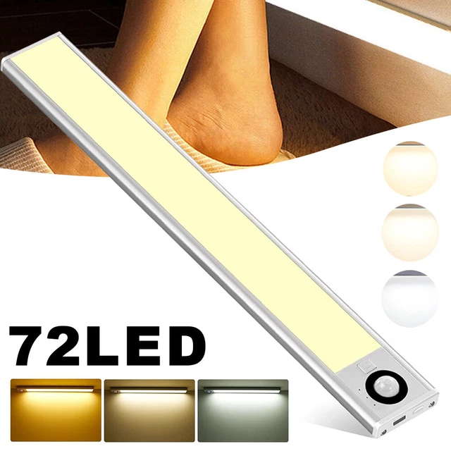 WIRELESS LED MOTION Sensor Light Strips Cabinet Closet Lamp USB ...